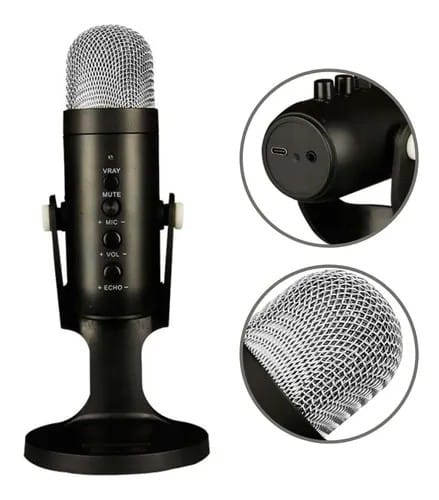Micrófono Cardioide Mu900 Profesional Usb Eco Volumen Mic - Impormel